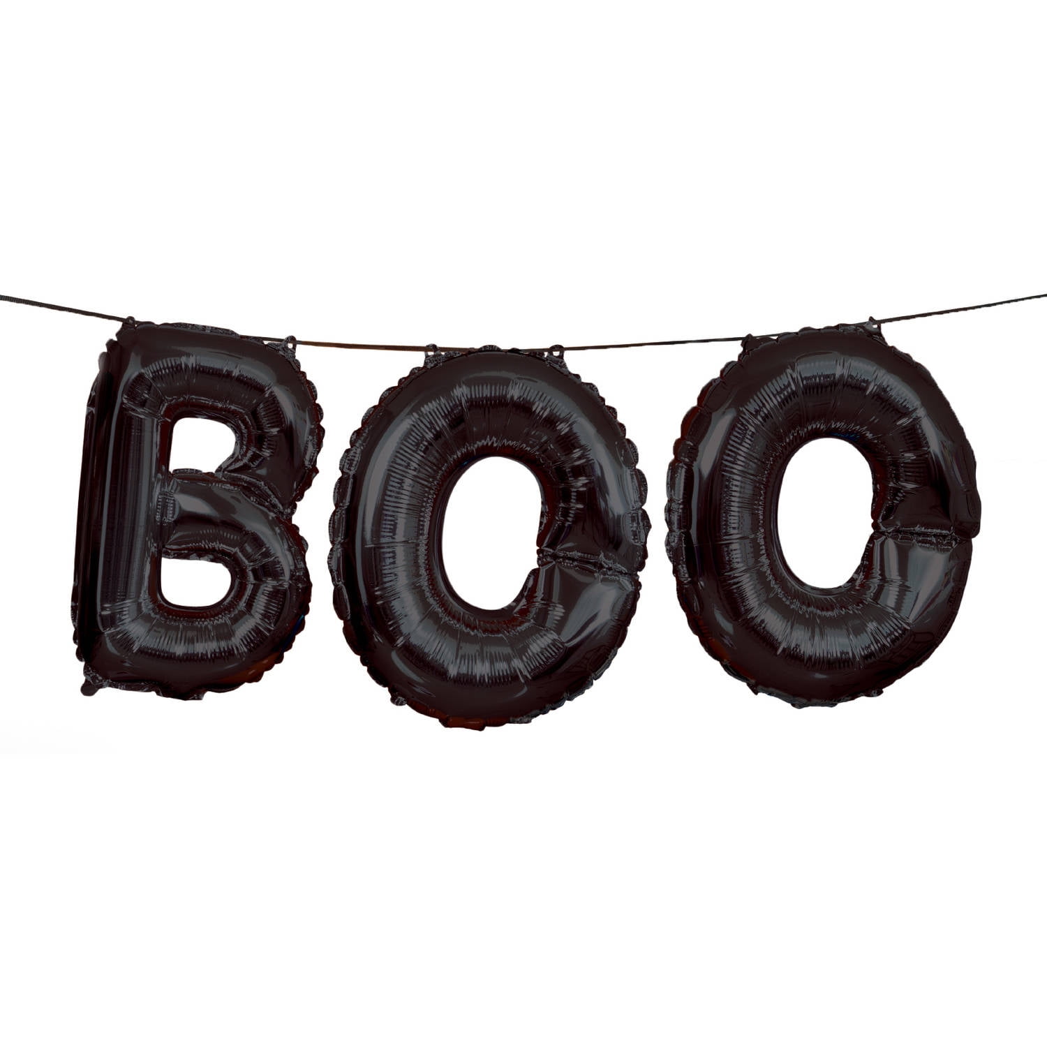 Foil Black Boo Halloween Letter Balloon Banner Kit - Walmart.com