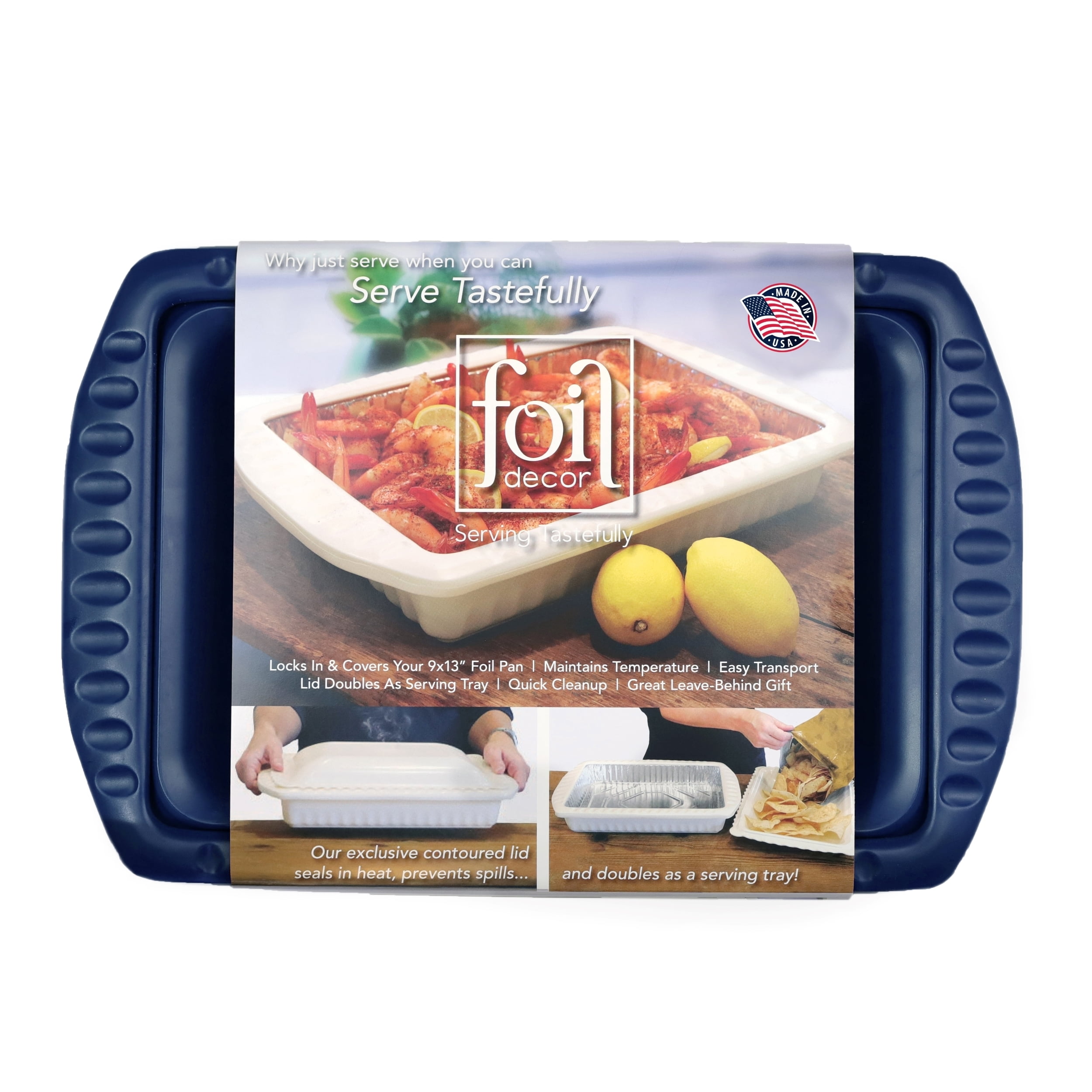 Foil Decor Navy BPA-Free Polystyrene Foil Pan Carrier for Serving ...