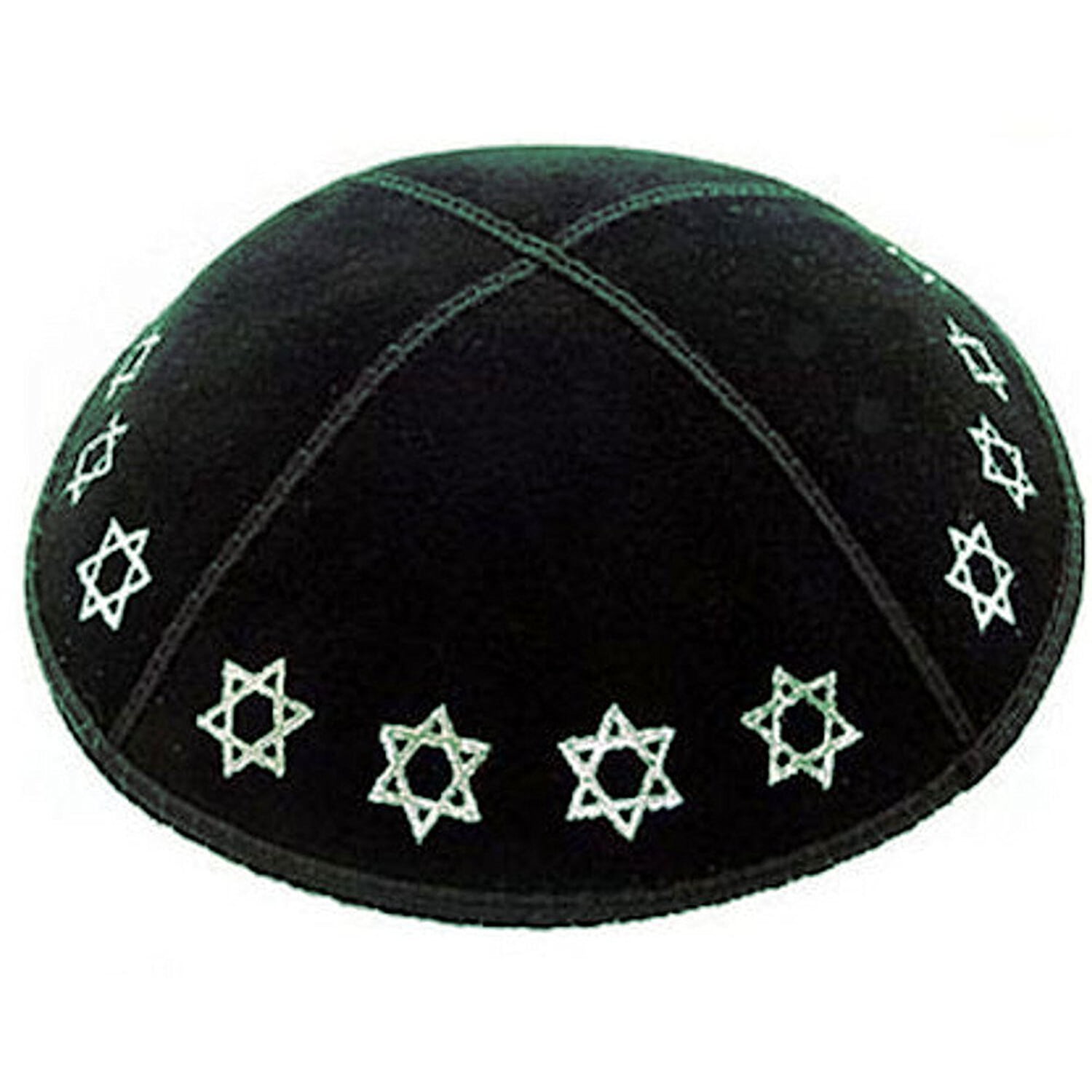Foil Embossed Suede Kippah - Stars of David (Silver Stars) - Walmart.com