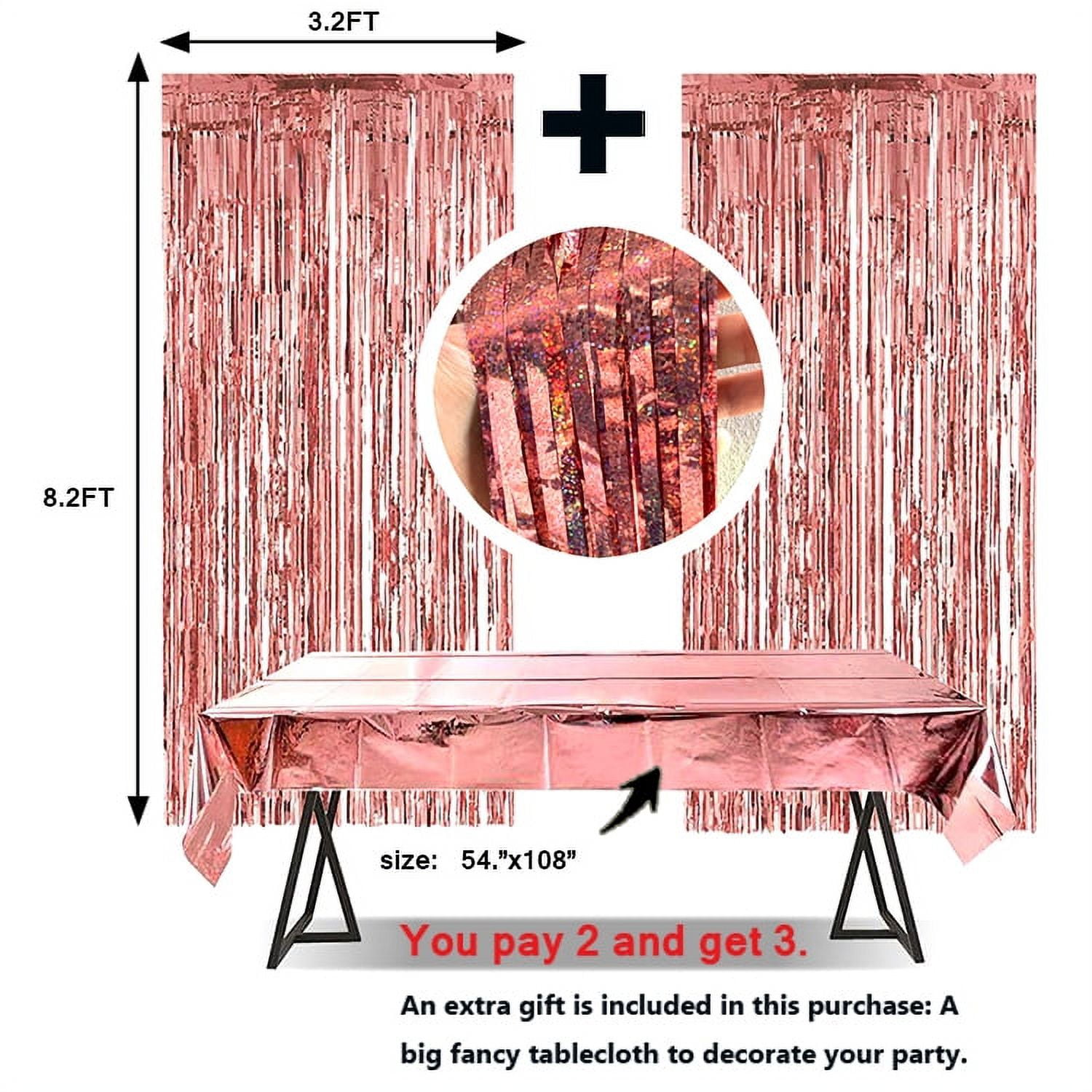 Foil Fringe Backdrop, 2 Pack 3.2 ft x 8.2 ft Tinsel Foil Fringe ...