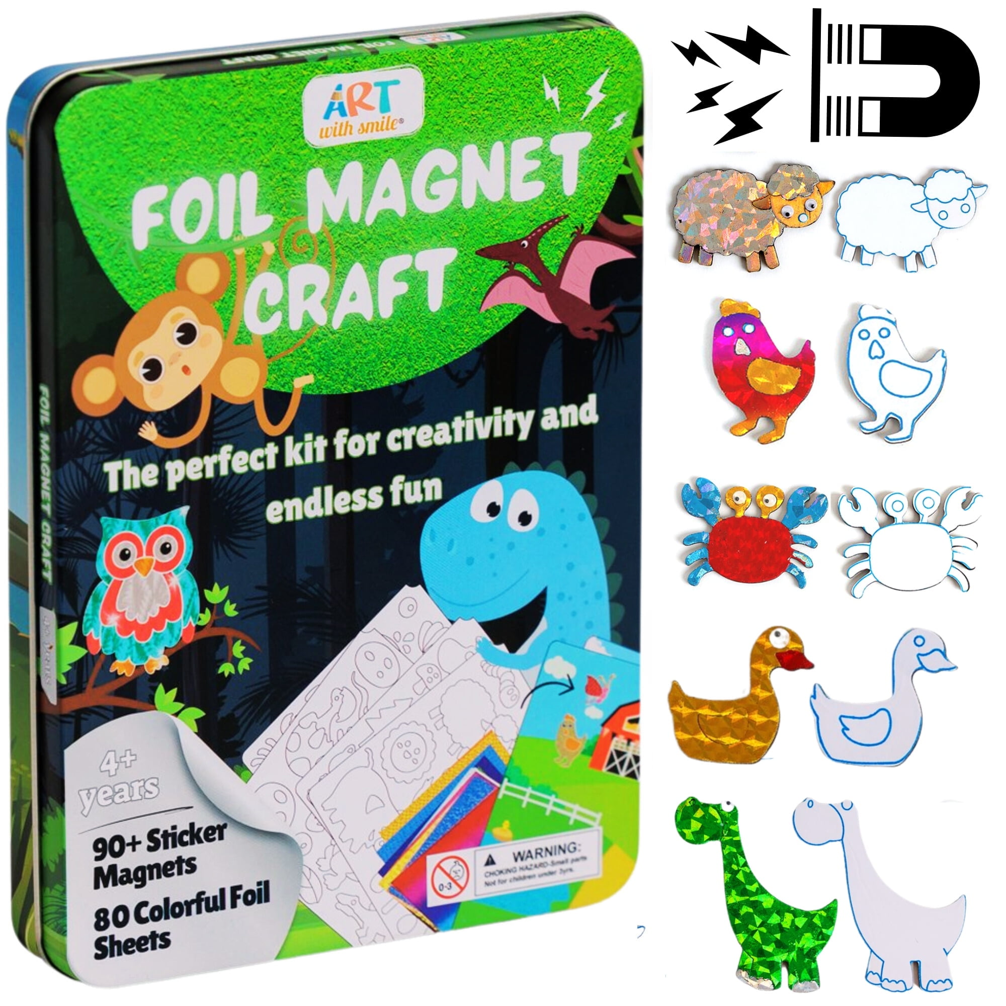 Foil Fun Art Kit for Kids - Reusable Animal Foil Art for Girls & Boys ...