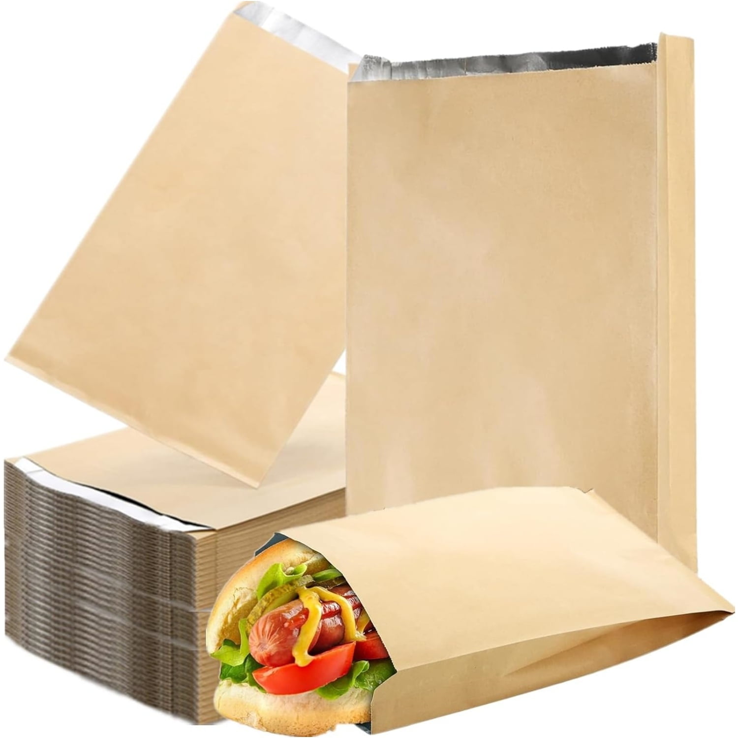 Foil Hot Dogs Bags Aluminum Foil Sandwich Wrappers Disposable Hotdog ...