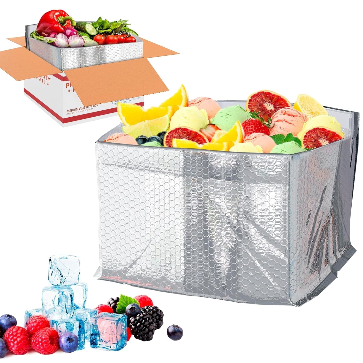 Foil Insulated Box Liners 6 X 6 X 6 Inch. 5 Pack Double-Layer Insulated ...