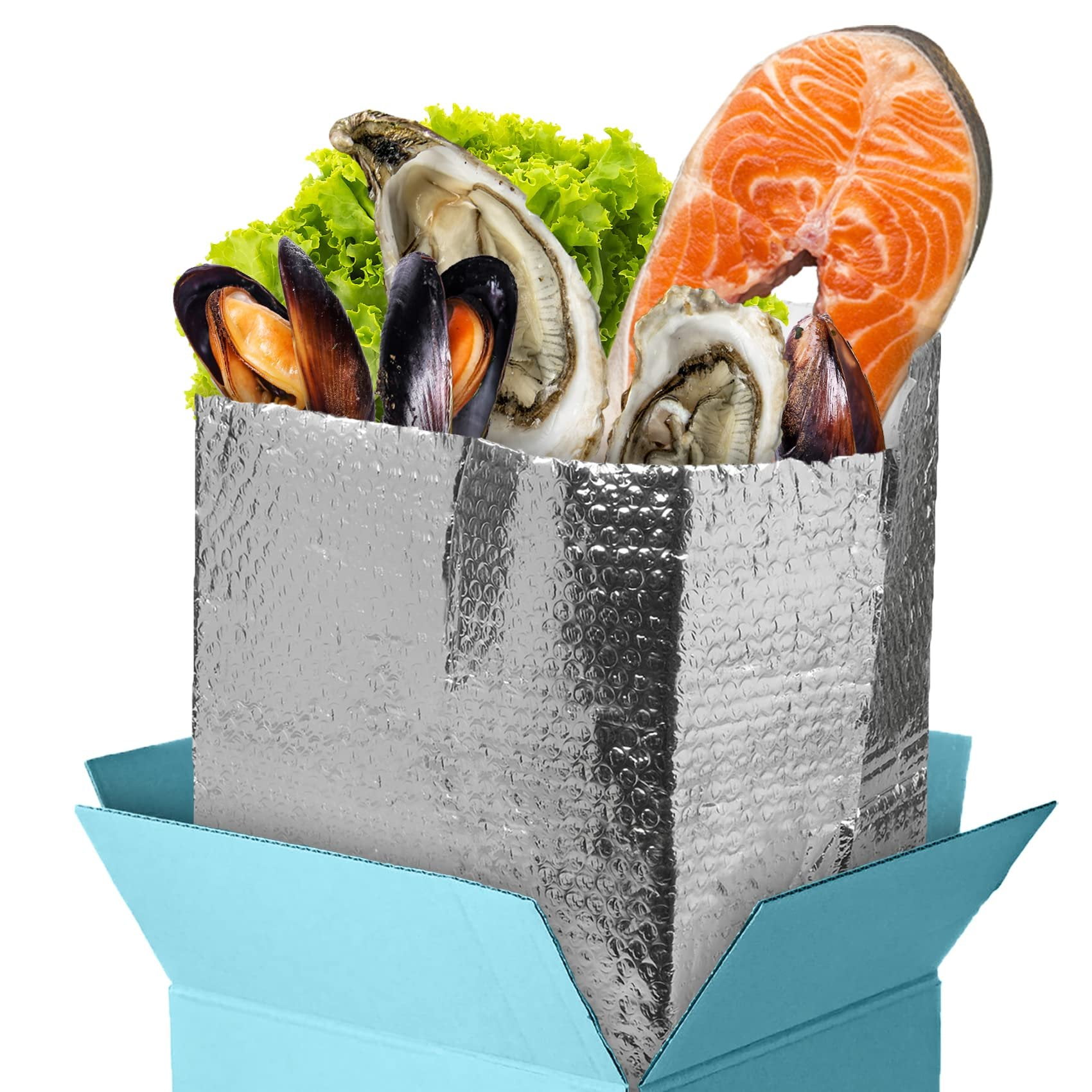 Foil Insulated Box Liners, 8 x 8 x 8 Inches. 50 Pack Insulated Shipping ...