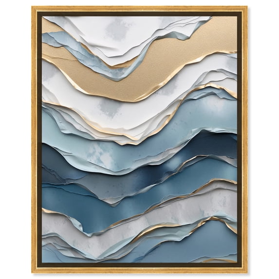 Foil Layer Of A Wave Canvas Modern Blue Abstract Wall Art by Art Remedy ...