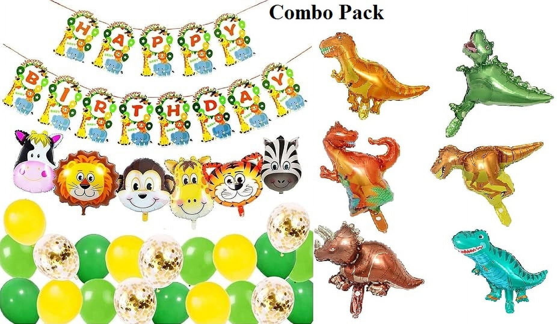 Foil (Pack Of 27) Animal Face Jungle Theme Birthday Party Decoration,Multicolor & (Pack of 6 ...