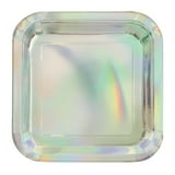Foil Square Paper Plates, 7 in, Iridescent, 8ct - Walmart.com