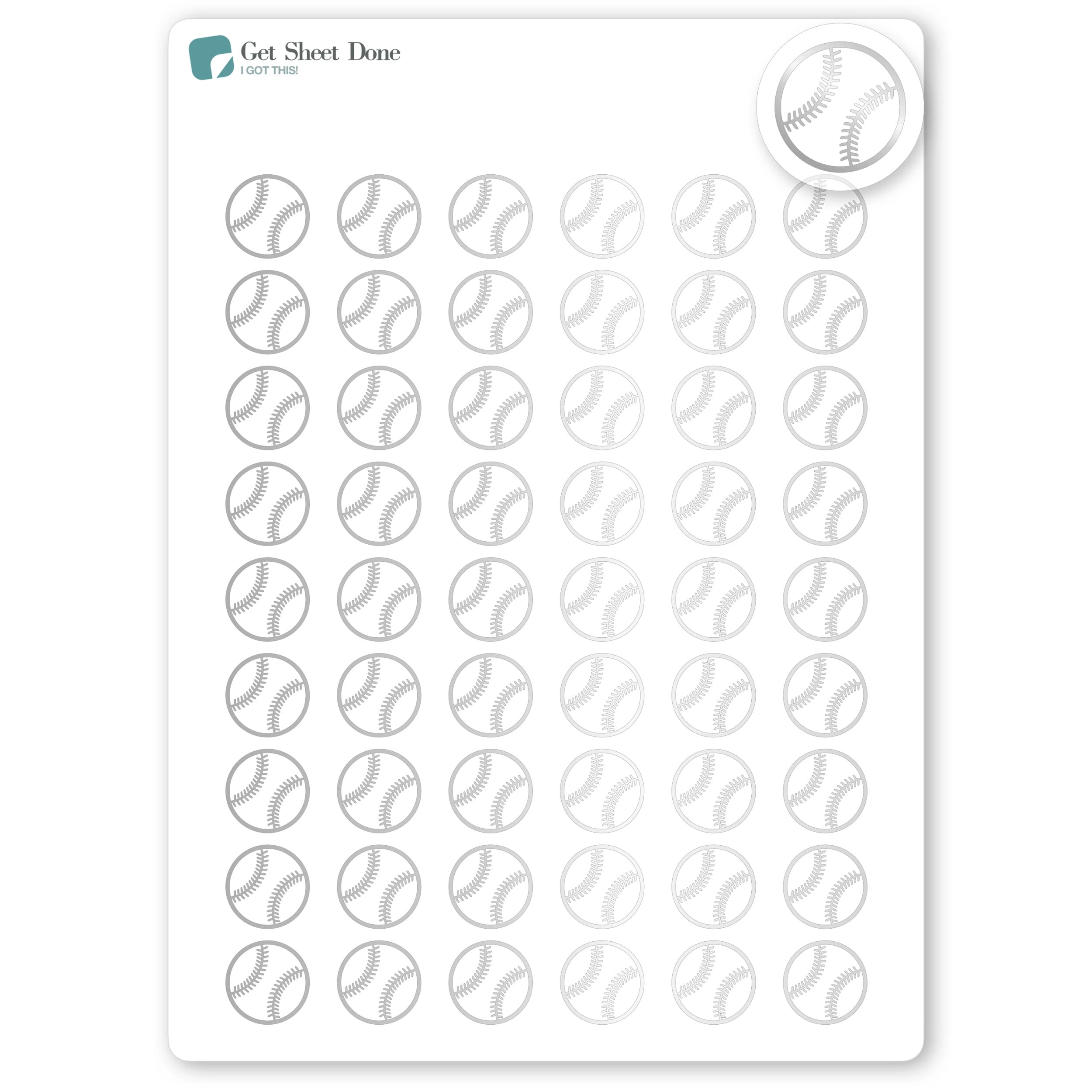 Foiled Baseball Planner Stickers / Bullet Journaling / Bujo / Essential ...