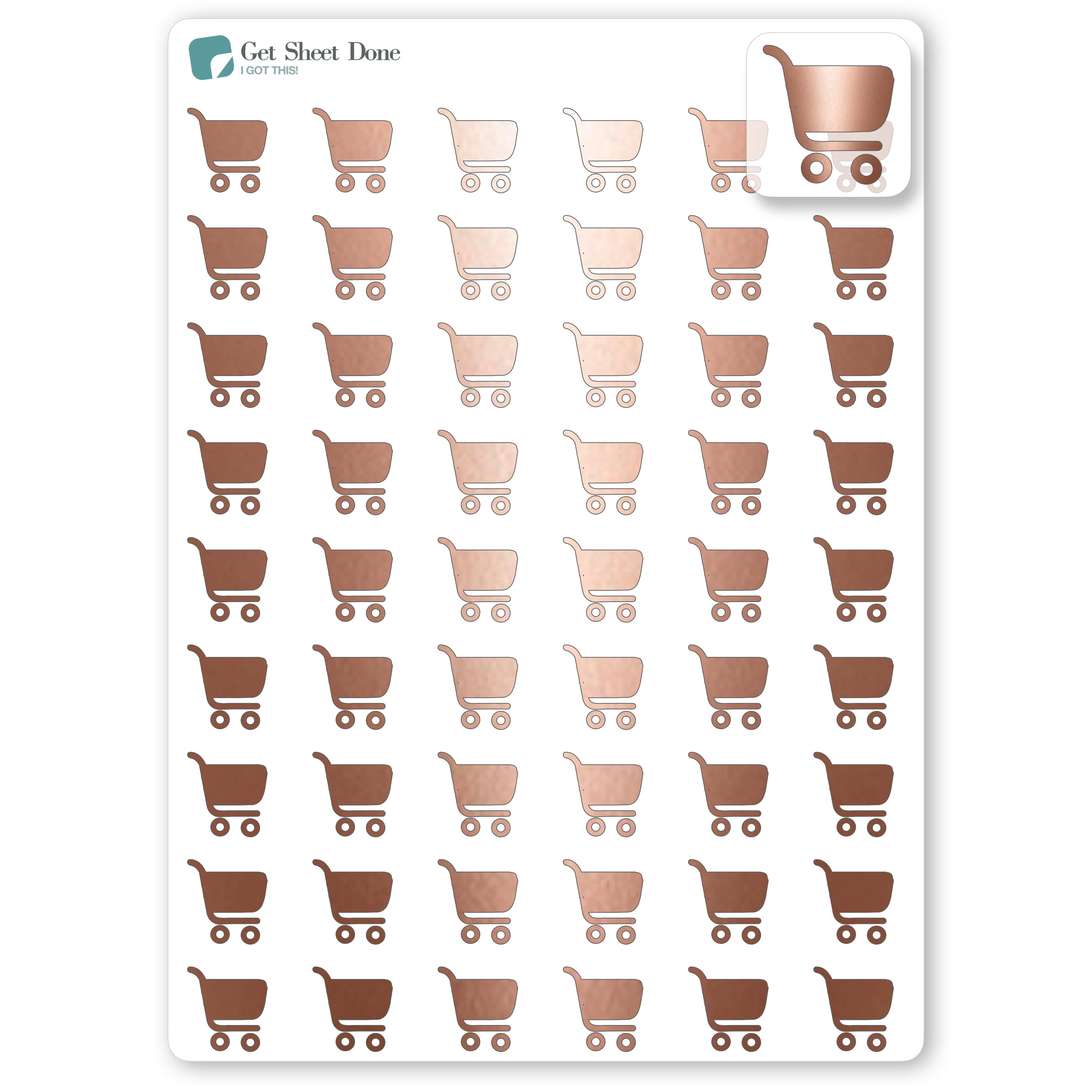 Foiled Grocery Shopping Planner Stickers / Chore Reminder Stickers ...