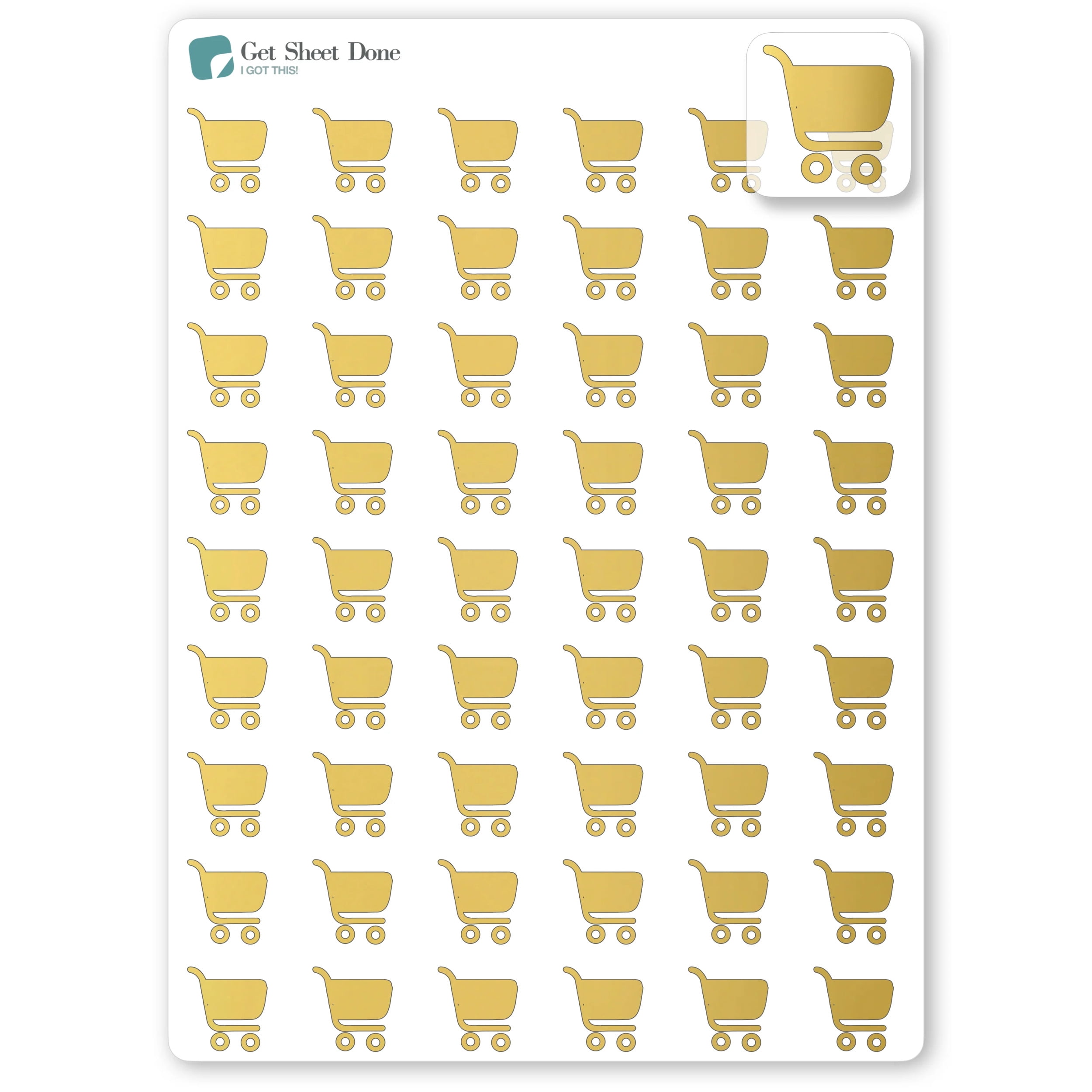 Foiled Grocery Shopping Planner Stickers / Chore Reminder Stickers ...