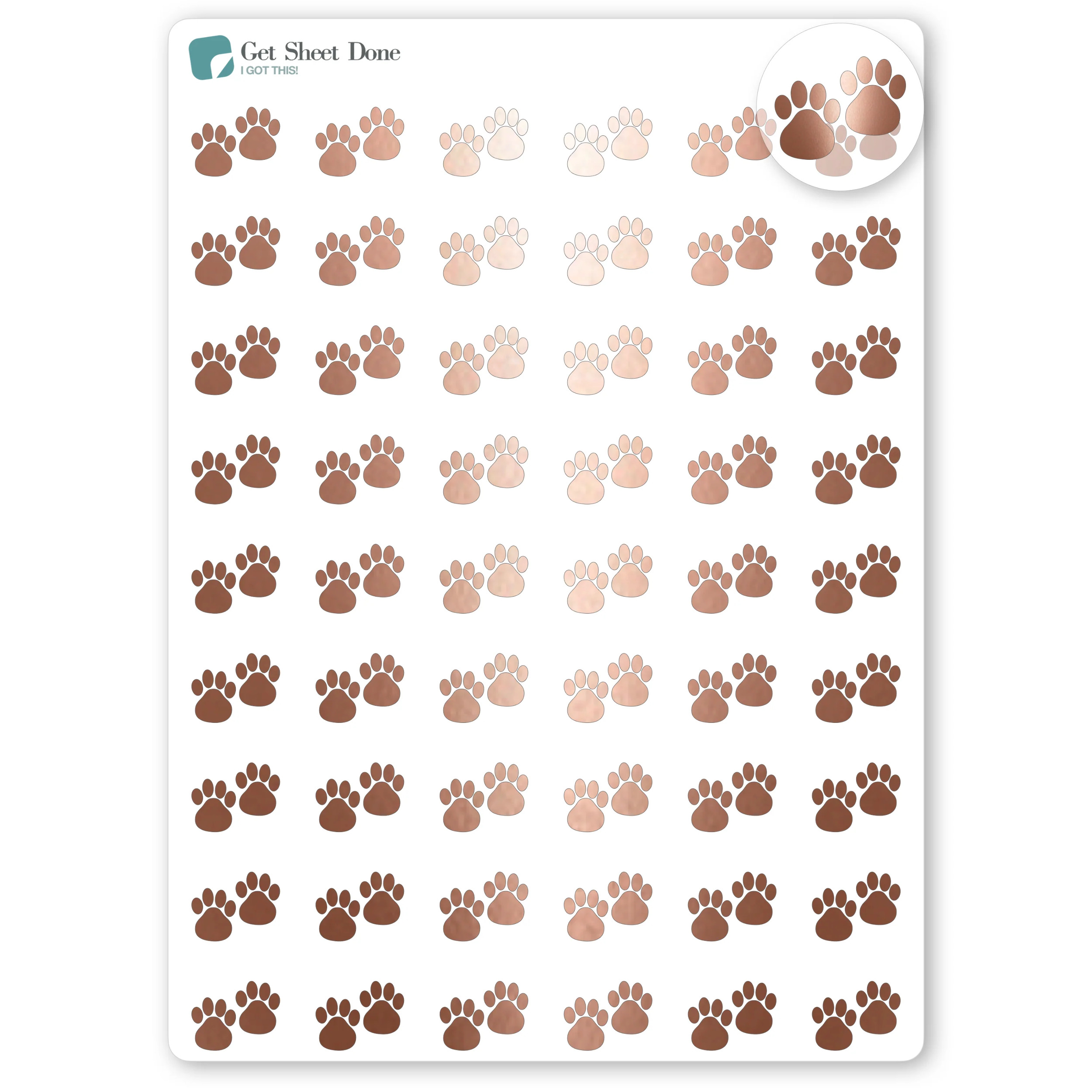 Foiled Pet Paw Planner Stickers / Pet Care / Dog Cat Vet / / Bullet ...