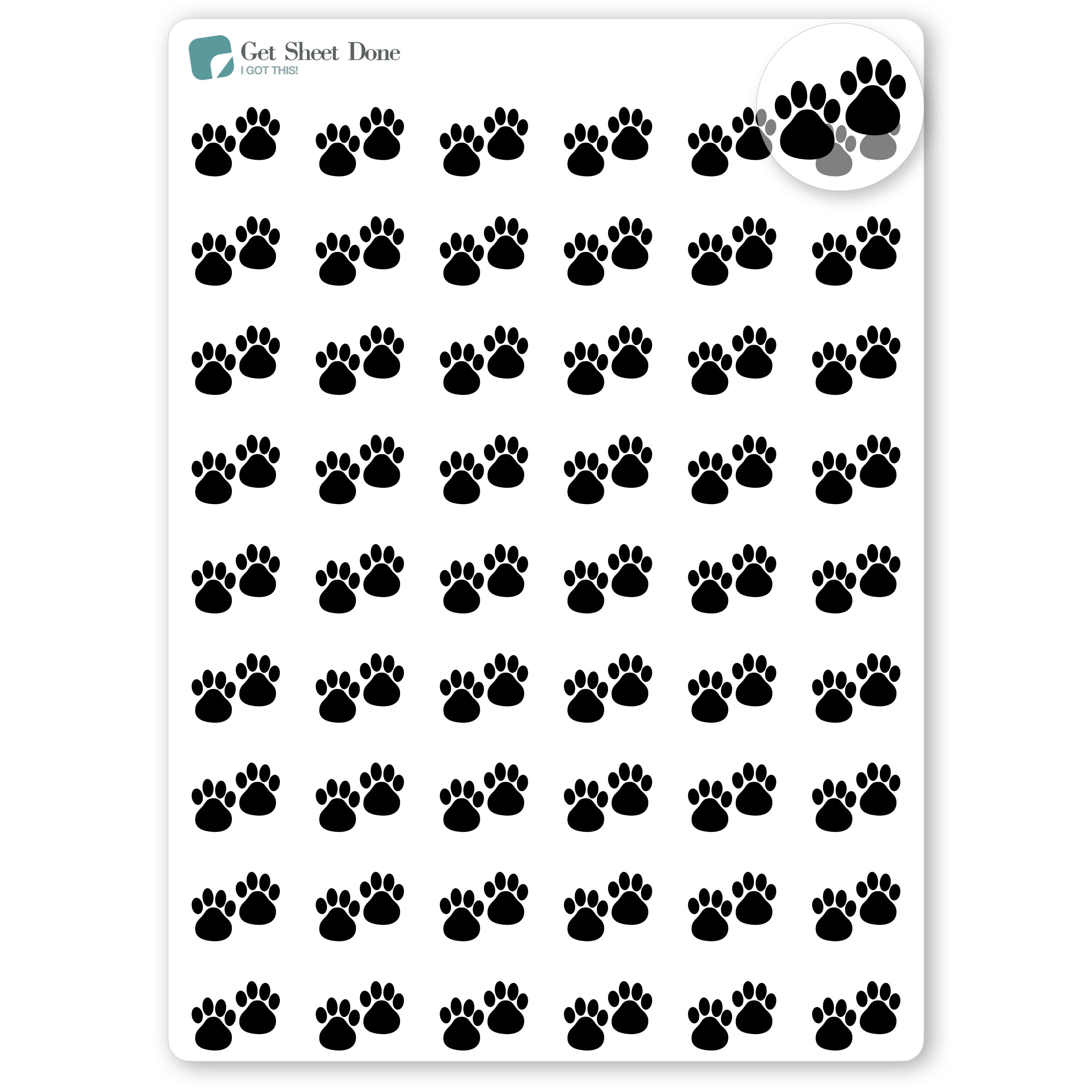 Foiled Pet Paw Planner Stickers / Pet Care / Dog Cat Vet / / Bullet ...