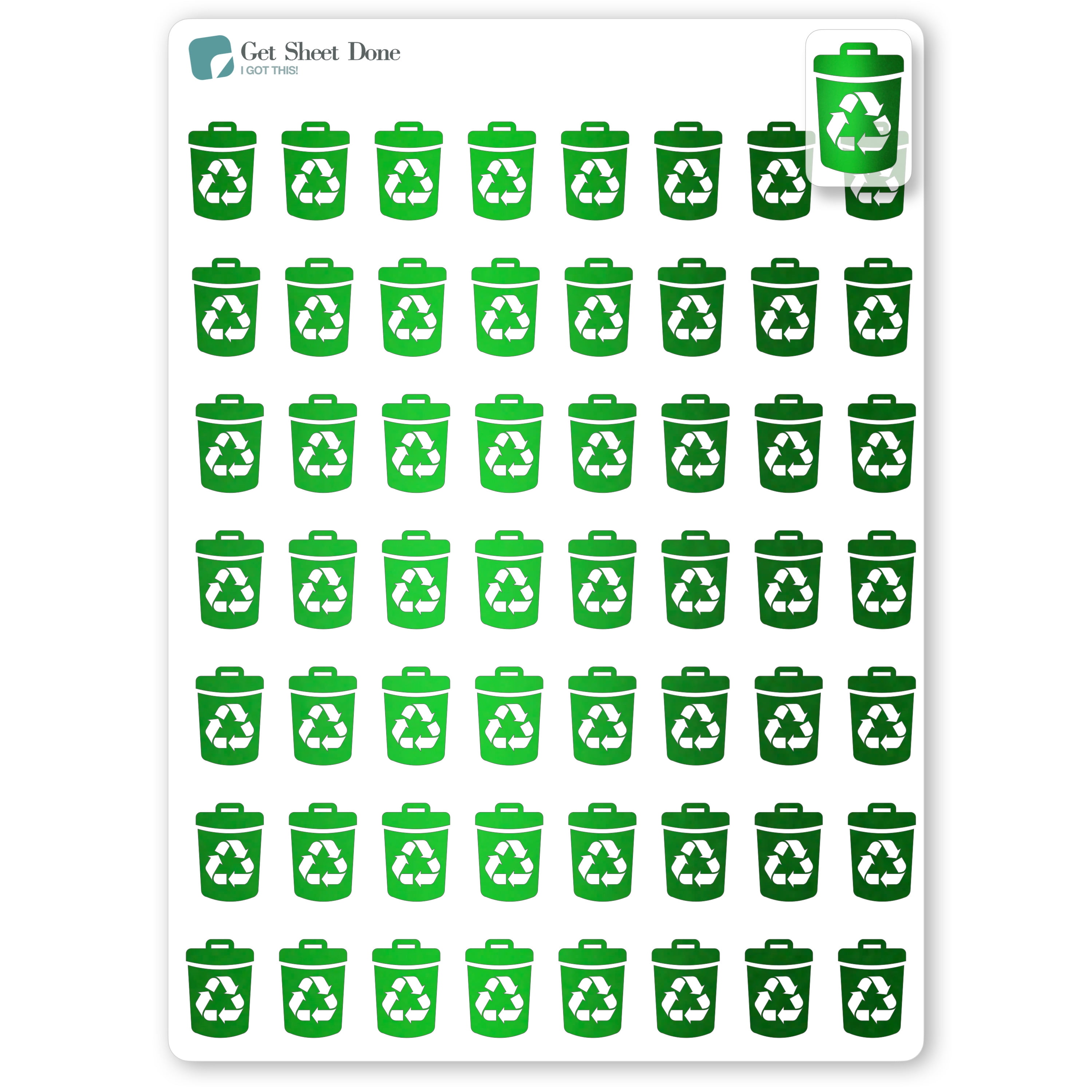 Foiled Recycle Day Planner Stickers / Chore Reminder Stickers / Bullet ...
