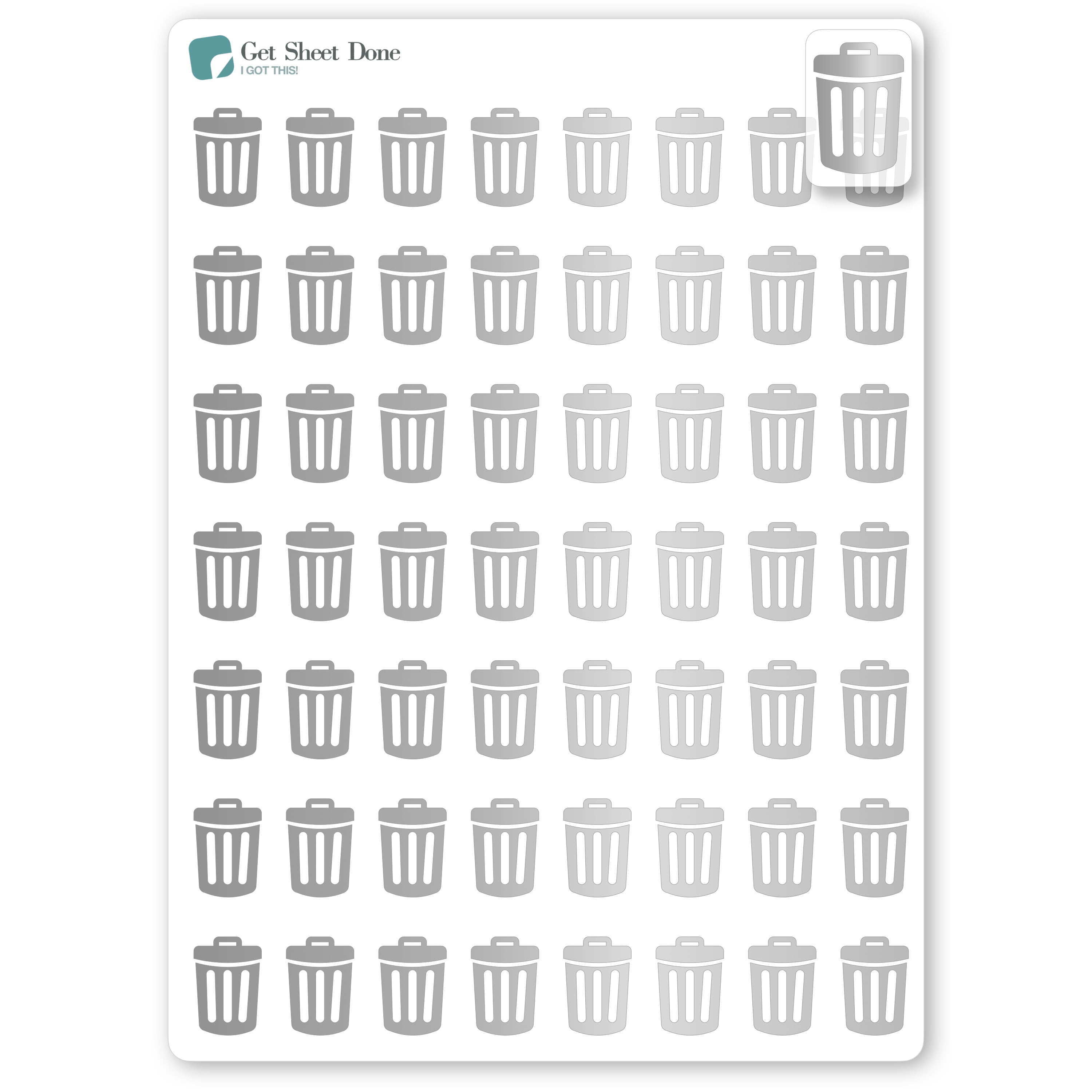 Foiled Trash Day Planner Stickers / Chore Reminder Stickers / Bullet ...