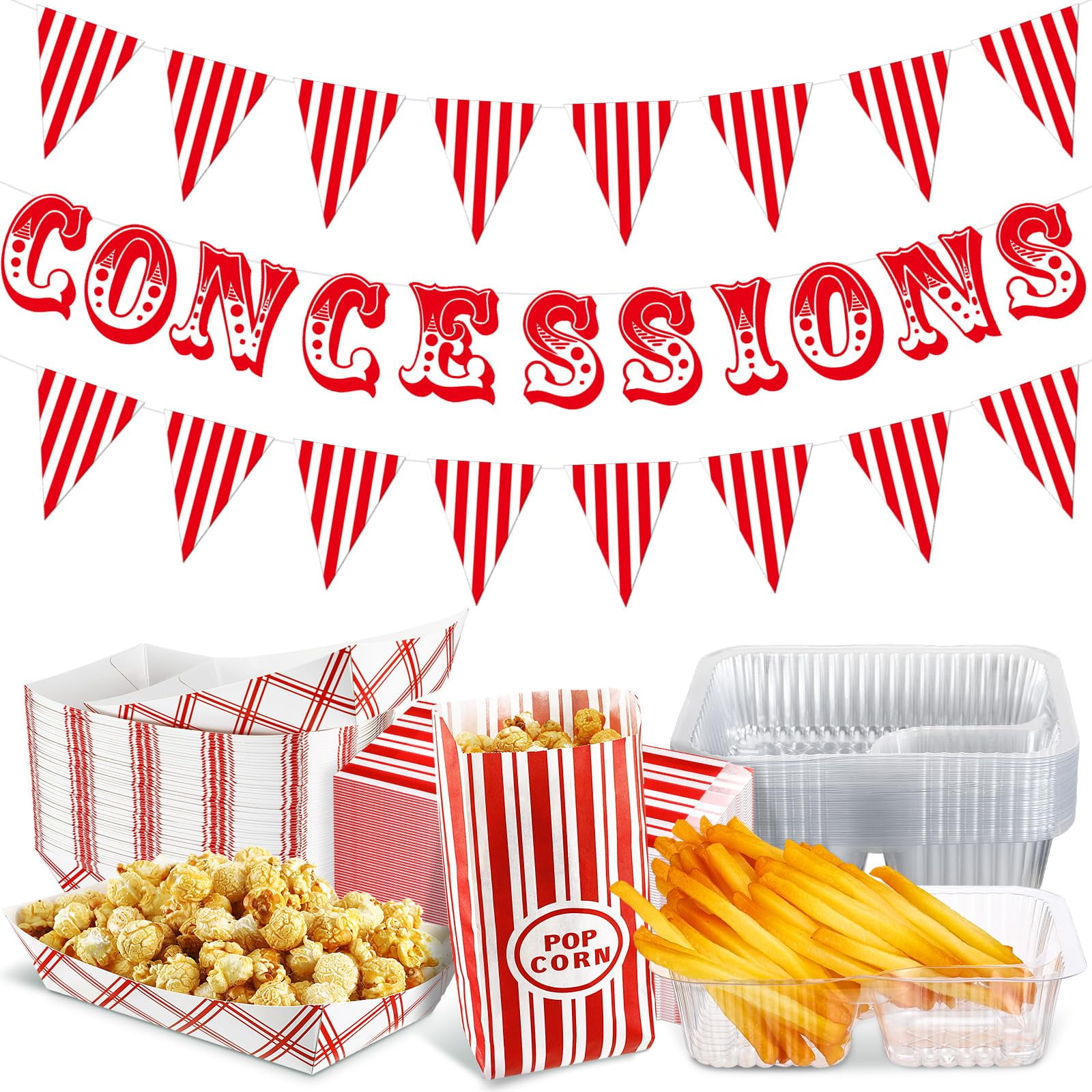 Foilswirl 153 Pcs Carnival Circus Party Supplies Concession Movie Night ...