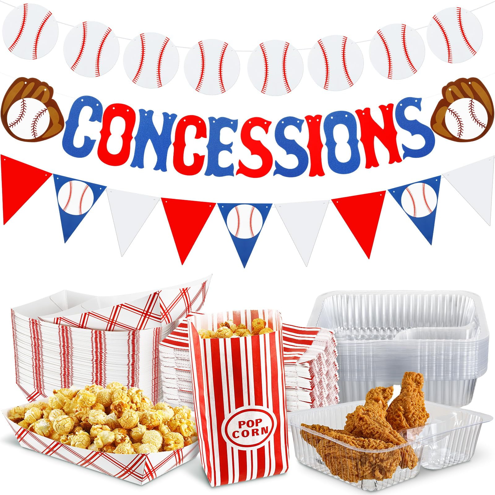 Foilswirl 153 Pcs Party Supplies Concession Banners Party Decoration 50 ...