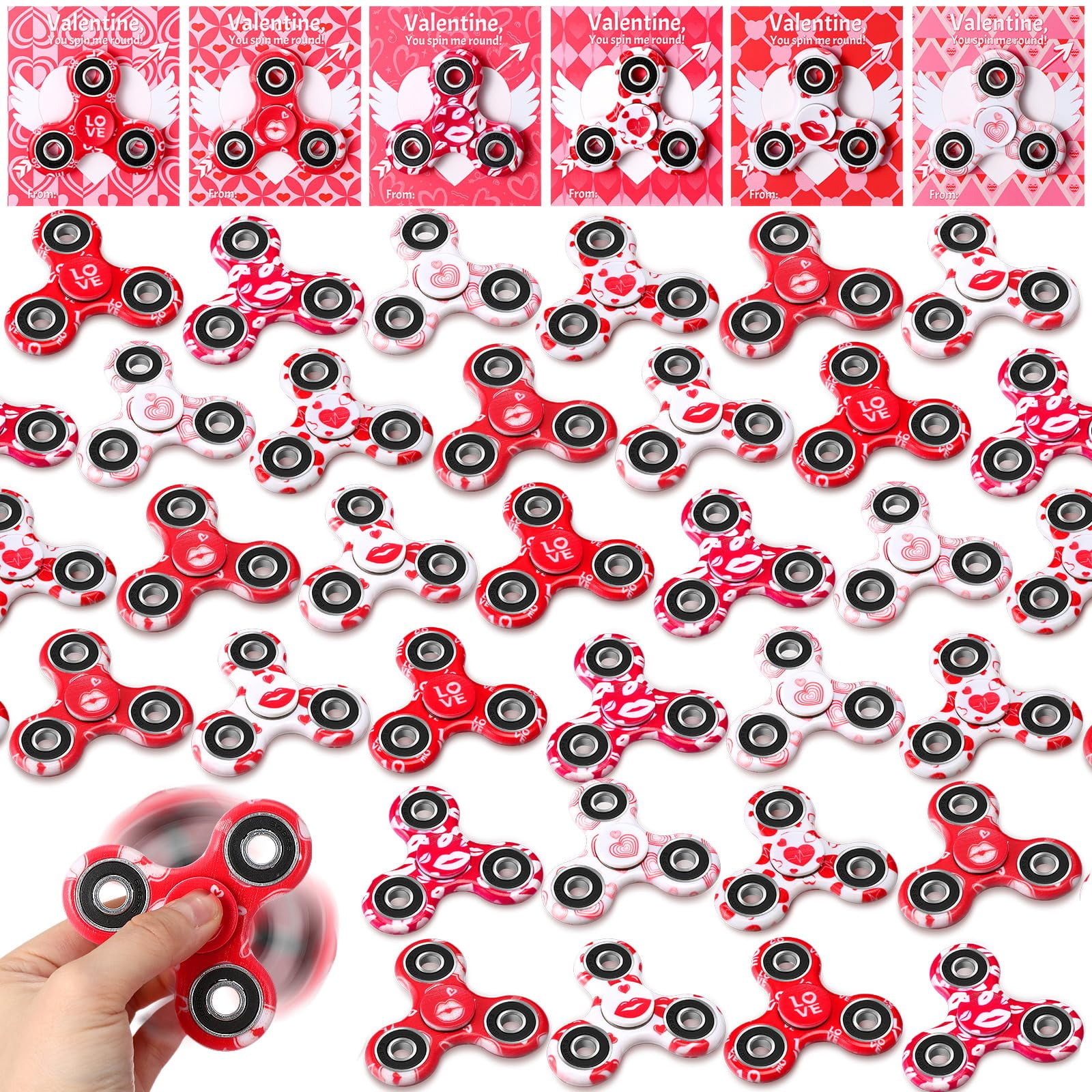 Foilswirl 36 Set Valentines Cards with Fidget Spinner Fidget Toys ...