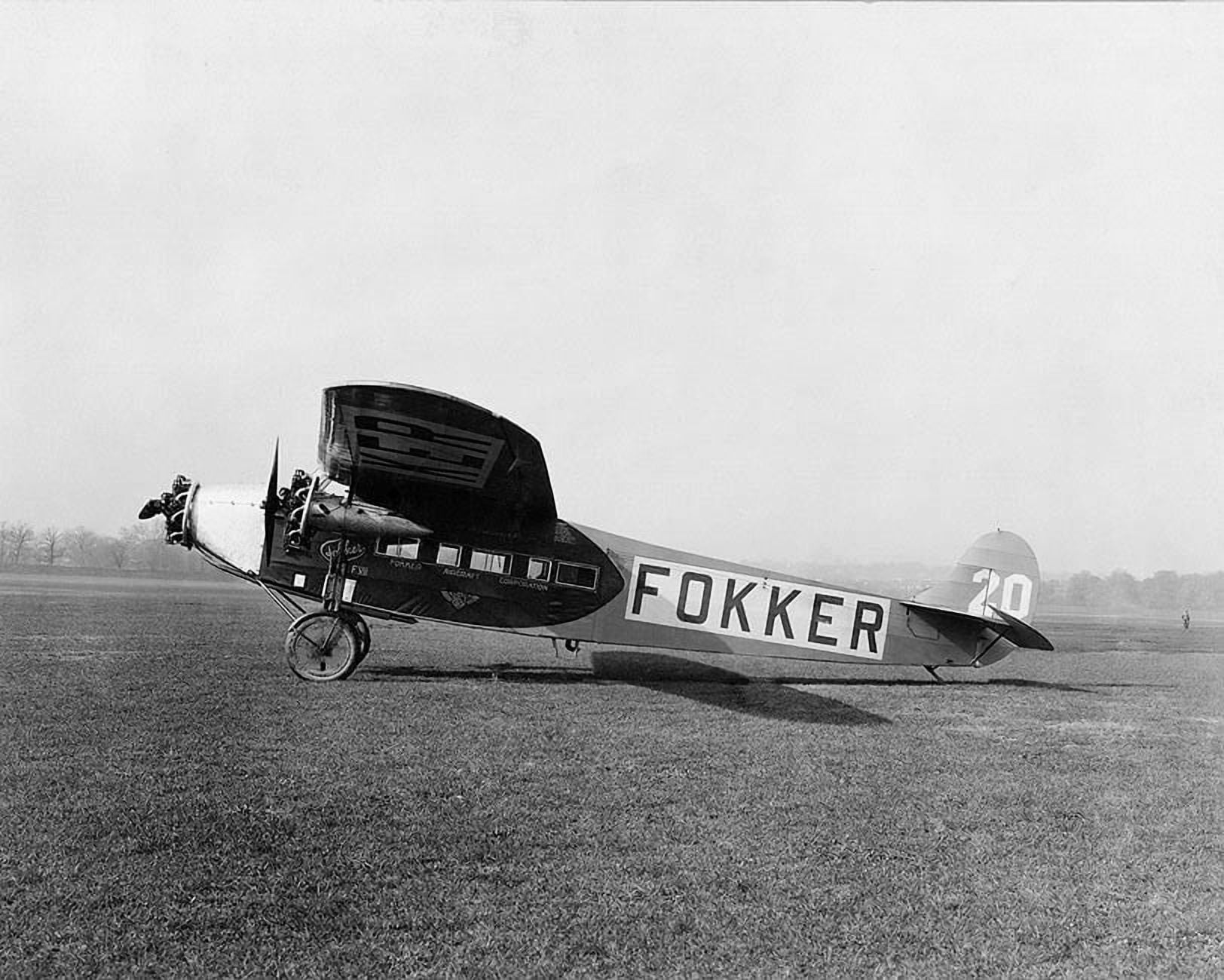 Fokker F7 Trimotor Aircraft - 20x30 Inch Glossy Laminated Aviation ...