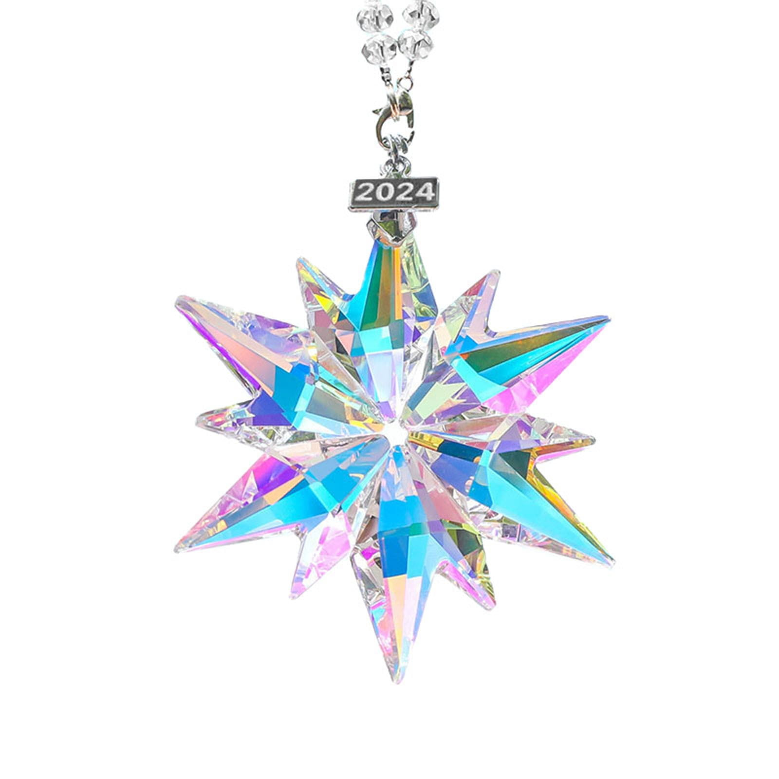 Folamadak Hangs 2024 Annual Christmas Snowflake Crystal Pendant ...