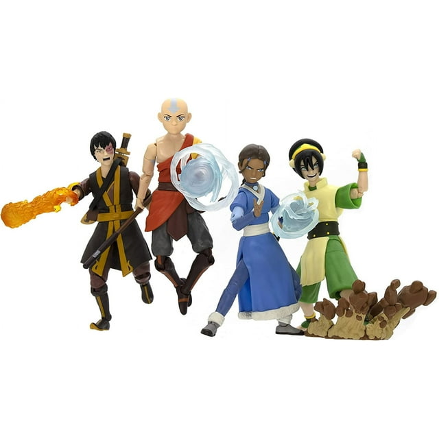 Fold Avatar Elemental Action Figures, with High-Quality ABS/PVC 4 Piece ...