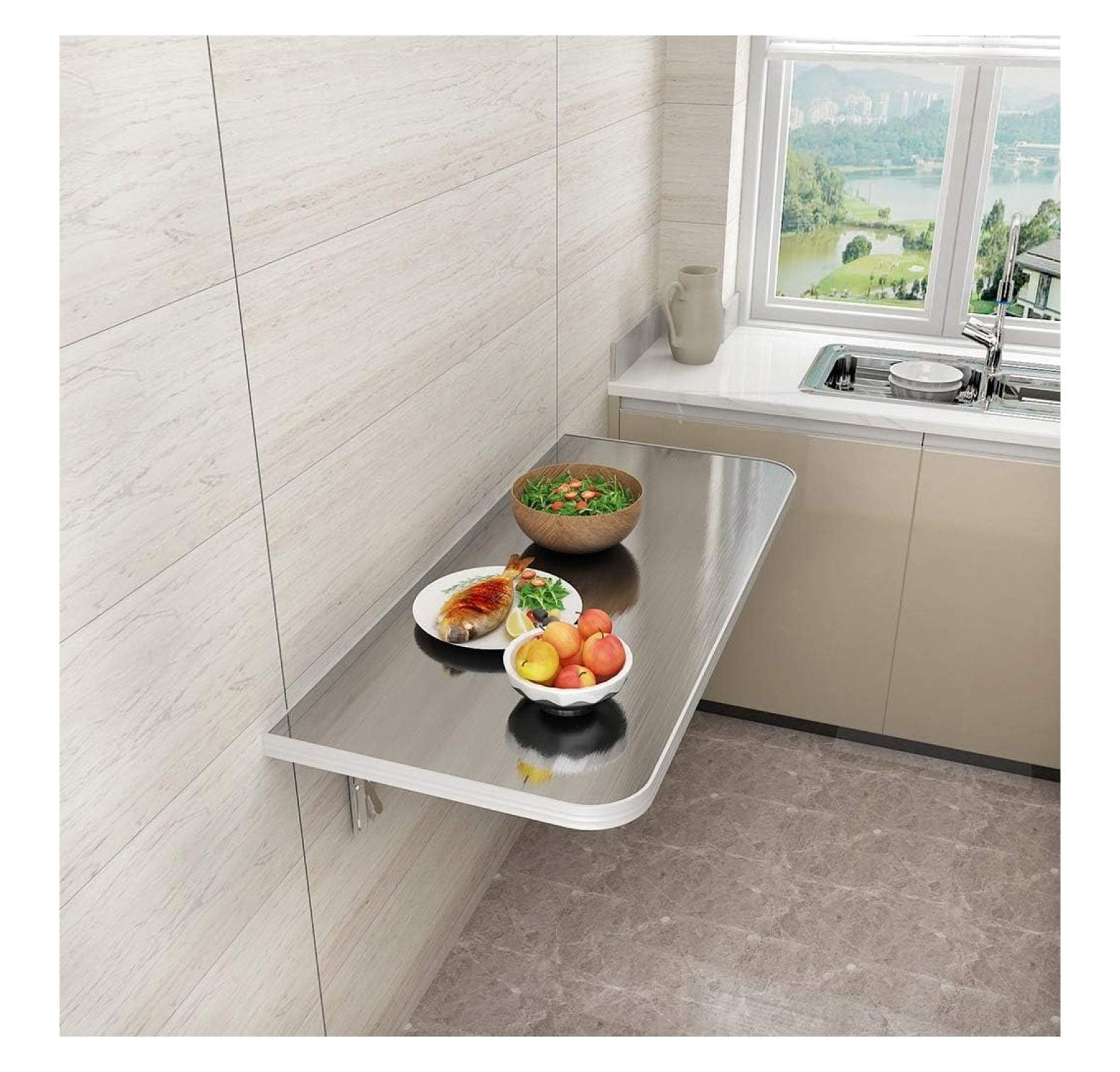 Fold Down Desks Folding Wall Mounted Drop-Leaf Table Dining Table ...