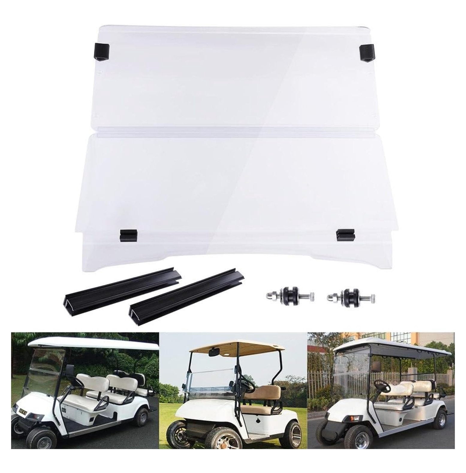 Fold Down Golf Cart Windshield Impact Resistant Acrylic Split ...