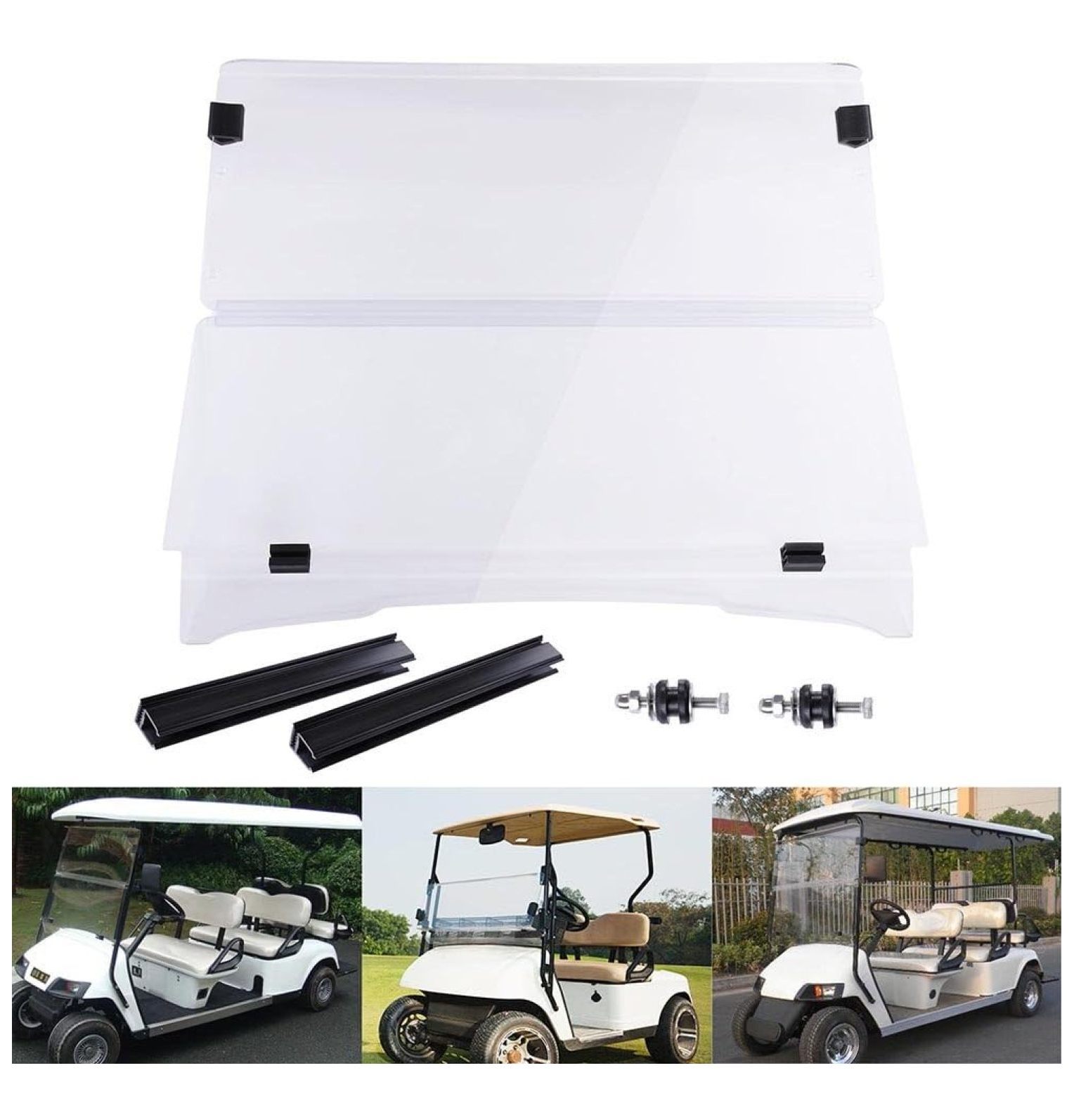 Fold Down Golf Cart Windshield Impact Resistant Split Windshield ...