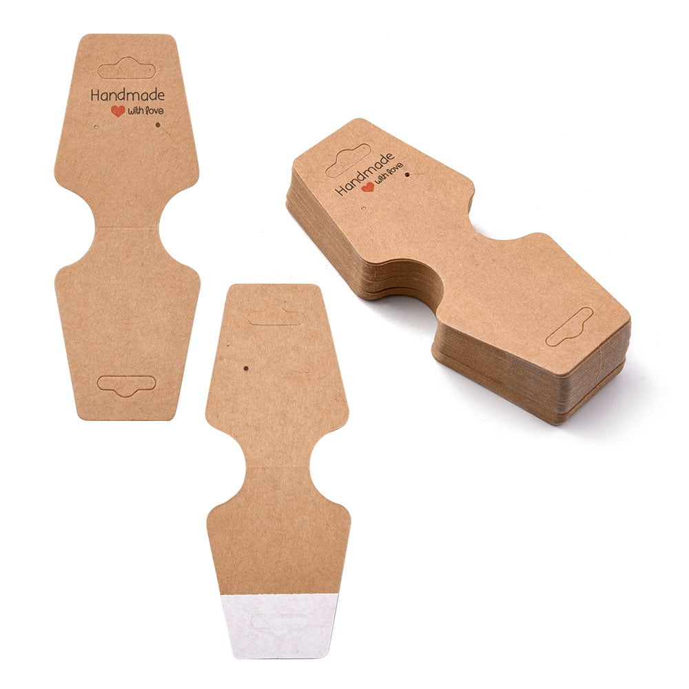 Fold Over Kraft Paper Adhesive Jewelry Display Cards for Necklace ...