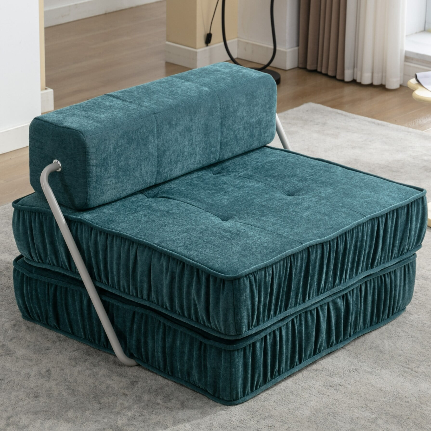 Fold Out Chair Bed with Back Pillow, Convertible Chair Bed with ...
