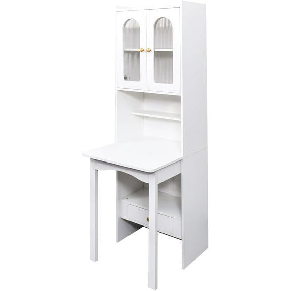 Fold-Out Convertible Writing Table & Desk Cabinet with Shelf and Drawer ...
