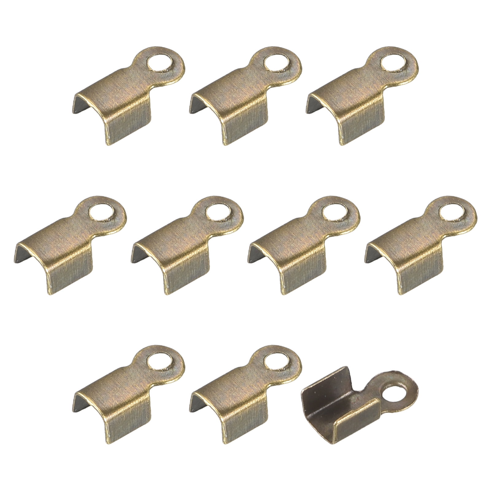 Fold Over Cord Ends, 3x6mm Cap Clasp Tips for DIY Craft Making, Bronze ...