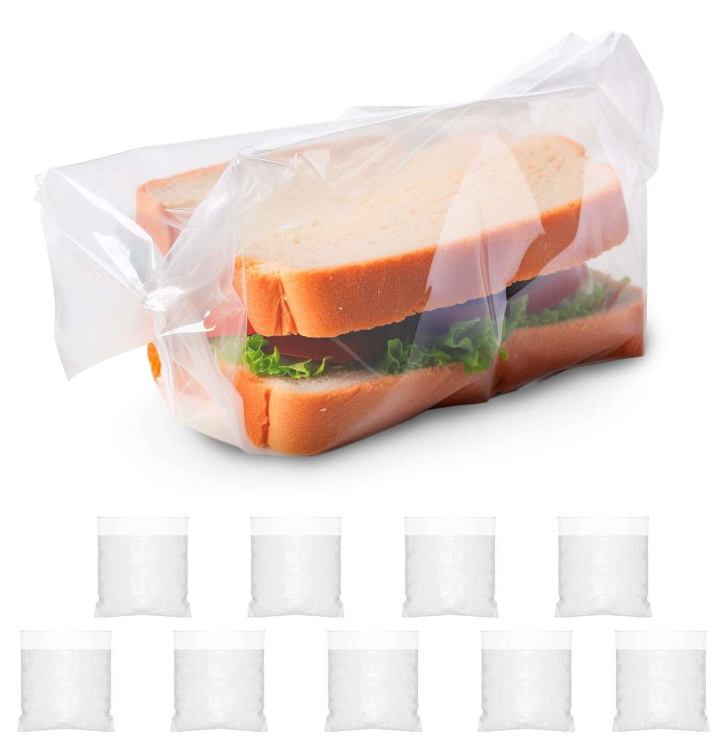 Fold Top Plastic Sandwich Bags 6.5" x 7", Pack of 16000 Clear Plastic ...