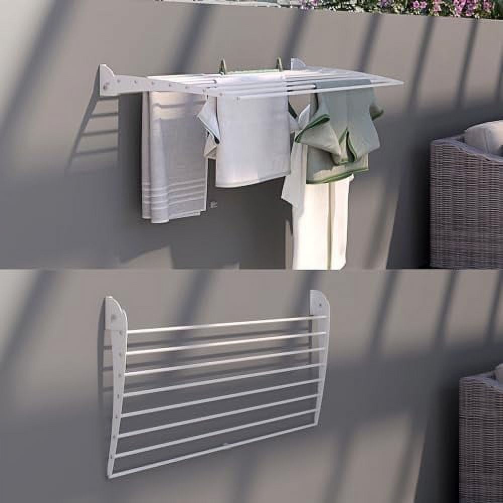 Fold Wall Mounted Clothes Black Folding Laundry Airer for Indoor or ...