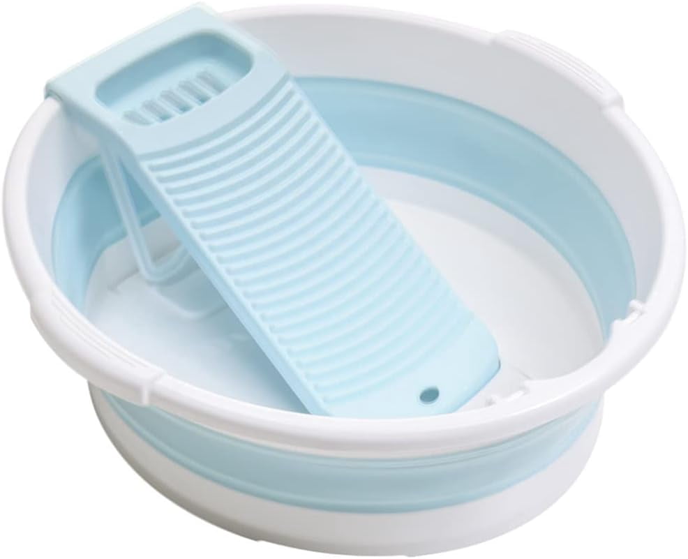 Fold Washboard Basin for Hand Washing Clothes,Non-Slip Washtub with ...