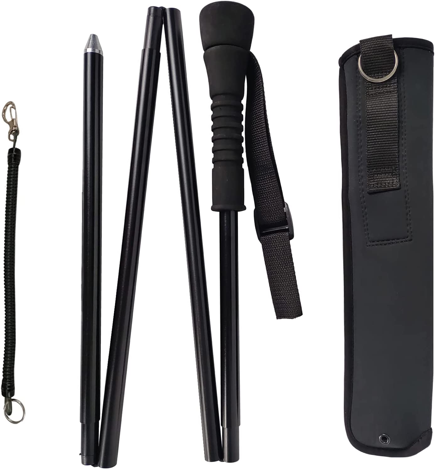 Fold-able Wading Staff Water Depth Safety Warning Sign Coated Stainless ...