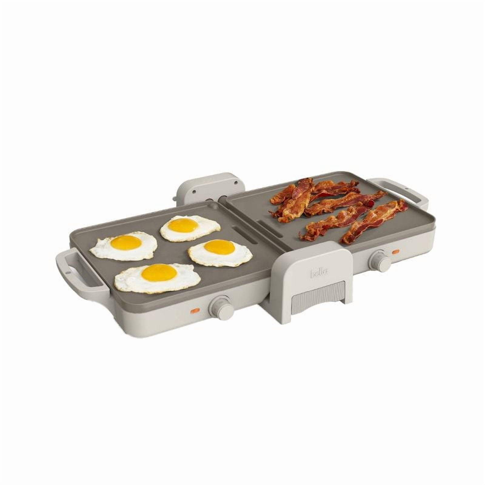 Fold and Store Dual Temp Griddle Oatmilk: 1200W Electric Hot Plate ...