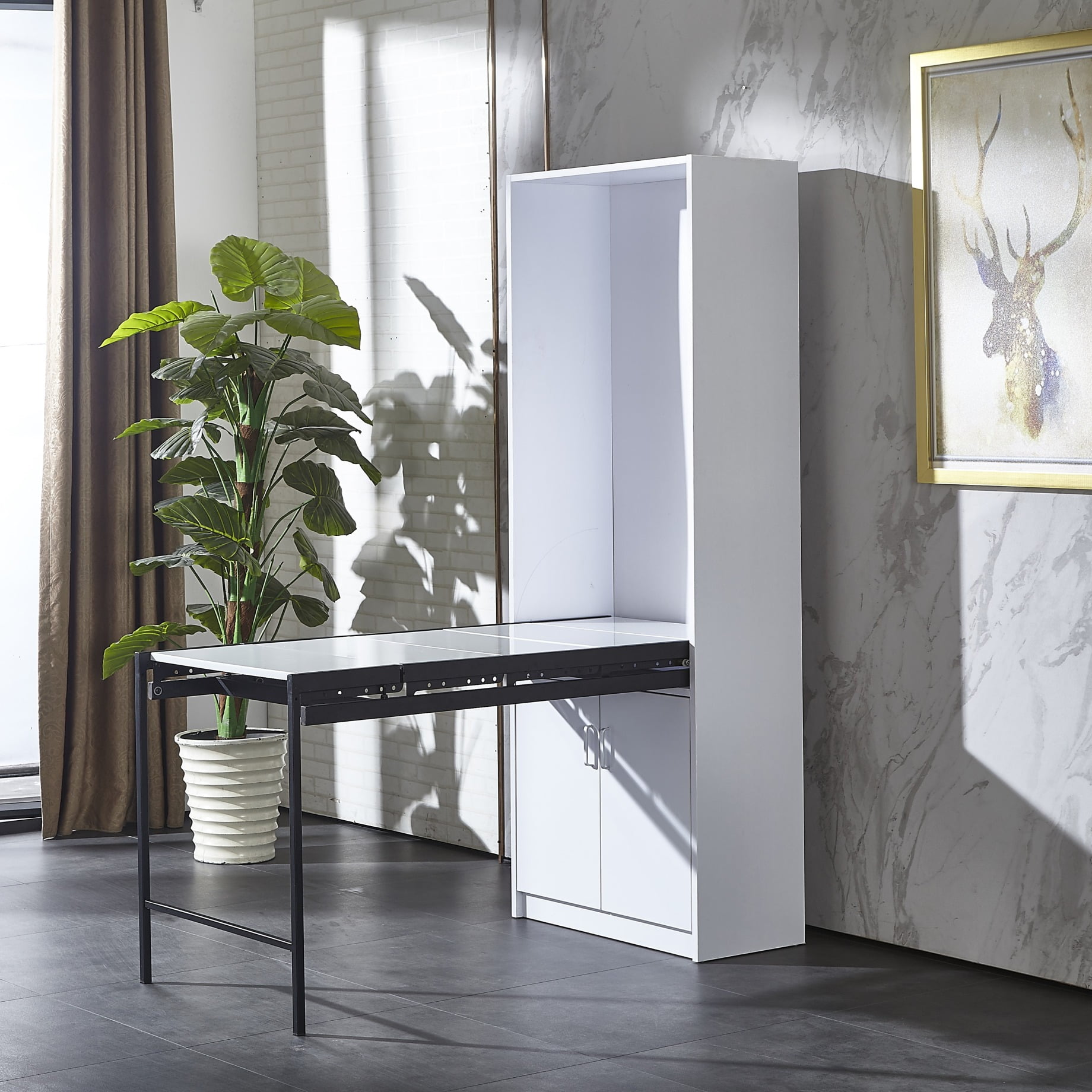 Fold-out Convertible Writing Table Wall Mount Desk Cabinet ,Collapsible ...