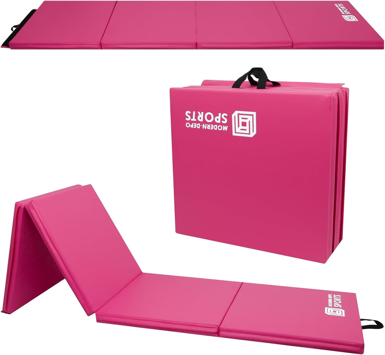 Foldable 10'x4'x2"/ 8'x4'x2"/ 8'x2'x2" Gymnastics Mat with 4 Panels ...