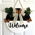 Foldable 12" Round Welcome Sign for Front Door, 3D Lettering, Vivid ...