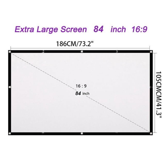 Foldable 16:9 Projector Screen Fabric Cloth High Brightness Reflective ...