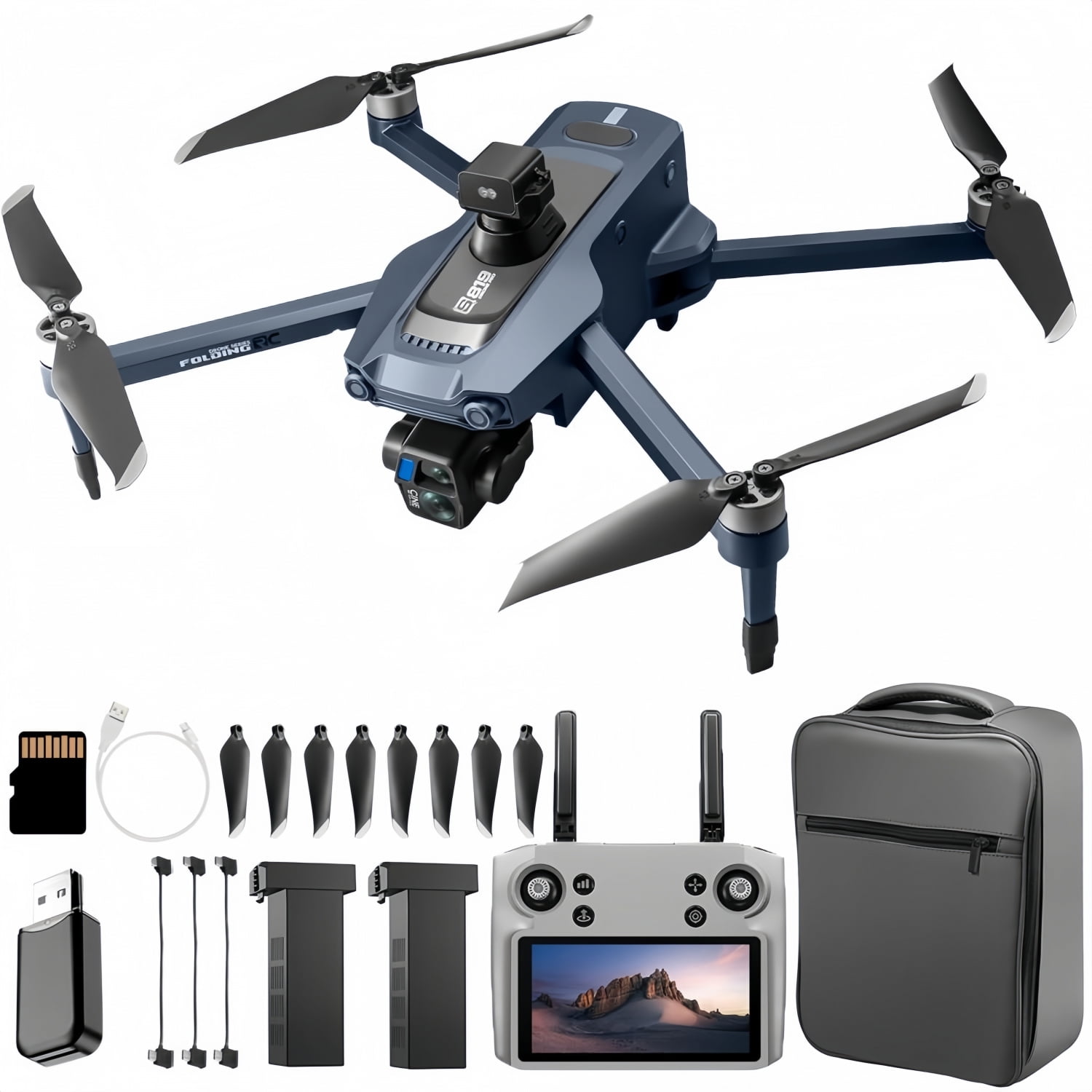 Foldable 2.7K Camera Quadcopter with Laser Obstacle Avoidance, 3-Axis Gimbal, Optical Flow, GPS ...