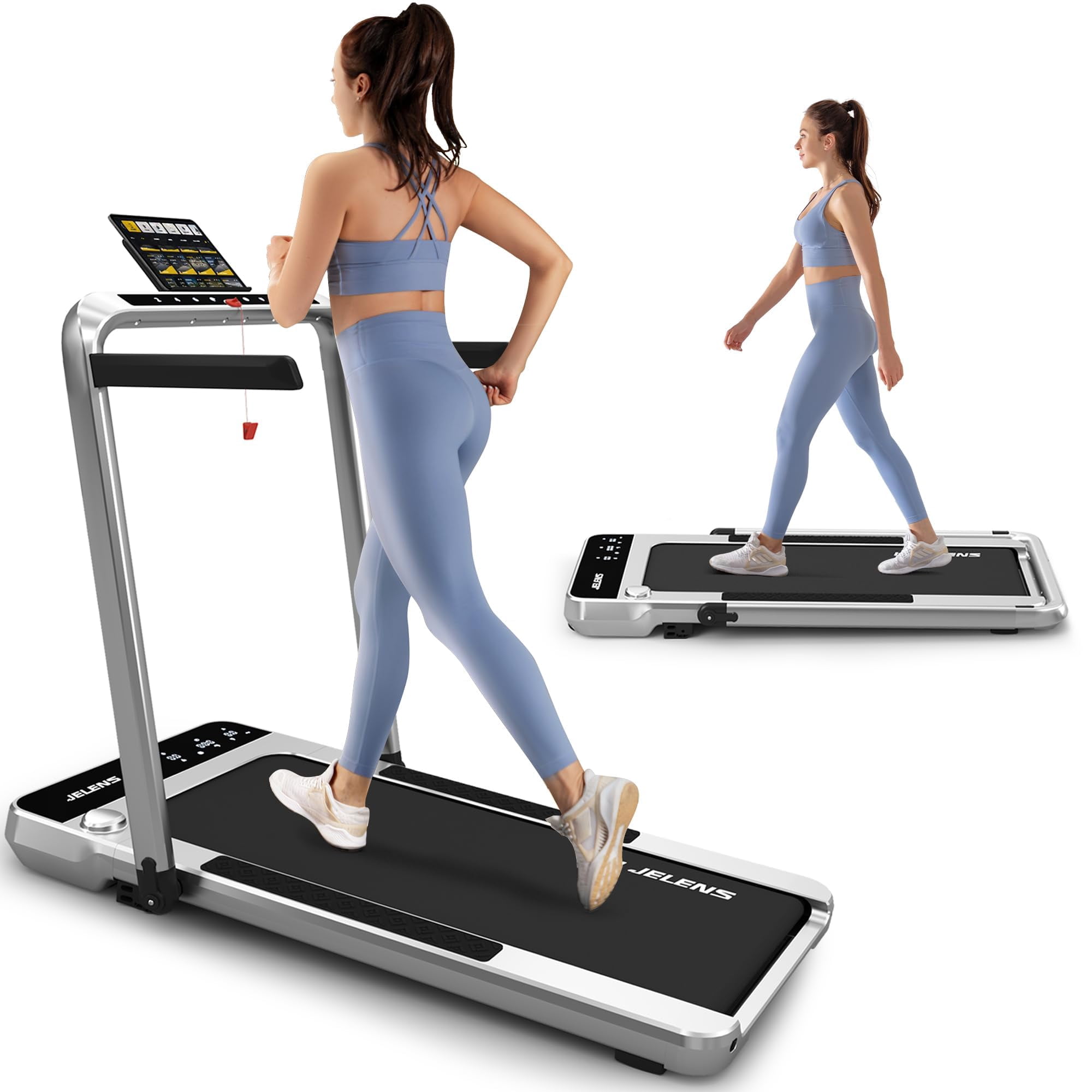 Foldable 2 in 1 Treadmill for Under Desk Walking, 2.5HP Motor with ...