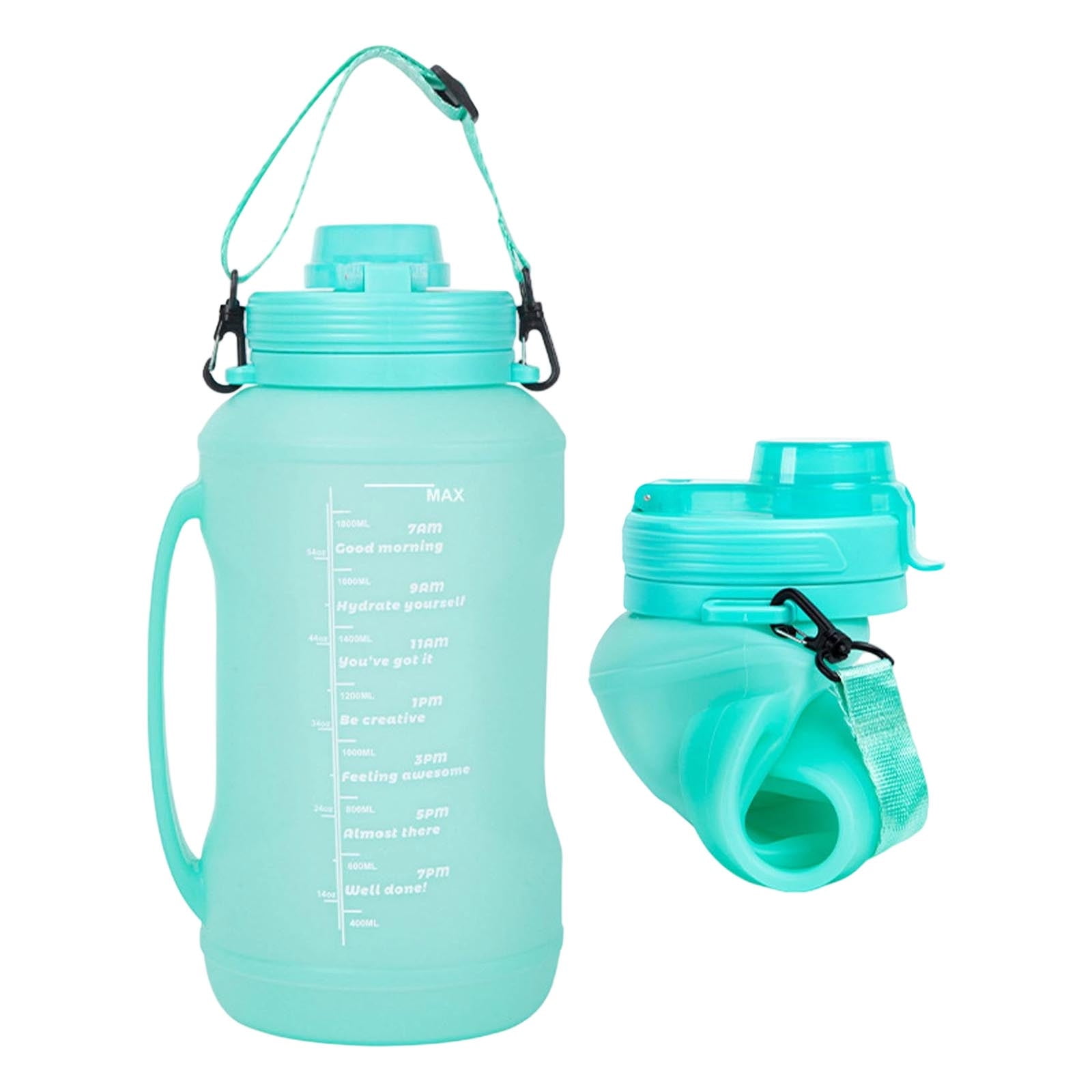 Foldable 2L Silicone Water Bottle for Camping Hiking Sports - Large ...