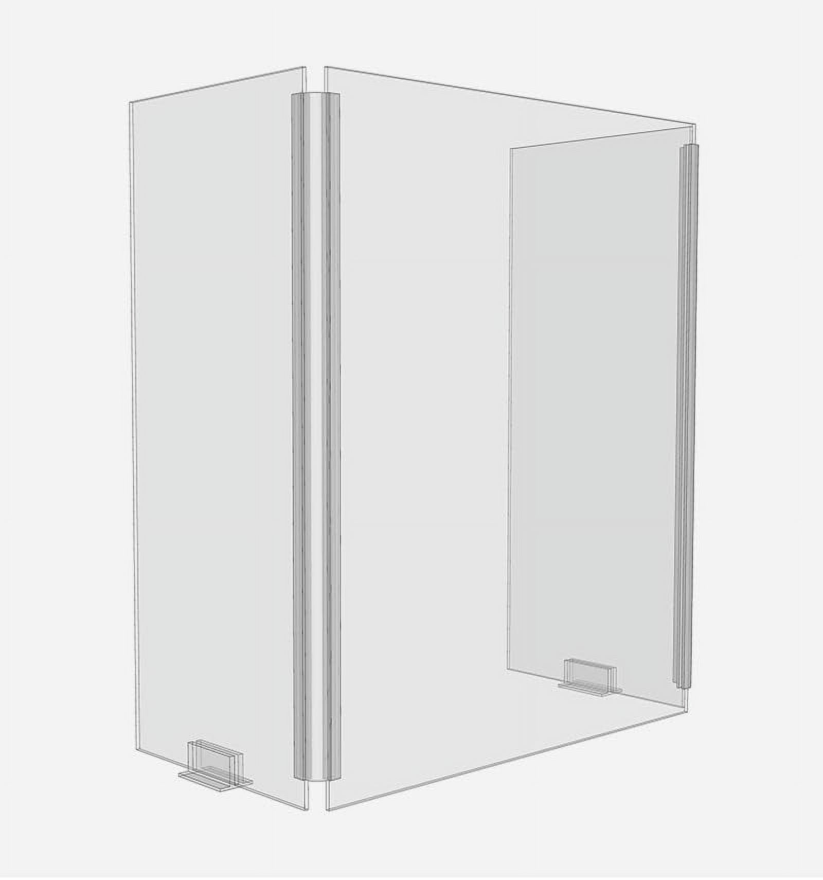 Foldable 3-Panel Economy Plexiglass Sneeze Guard with Full Length Sides ...
