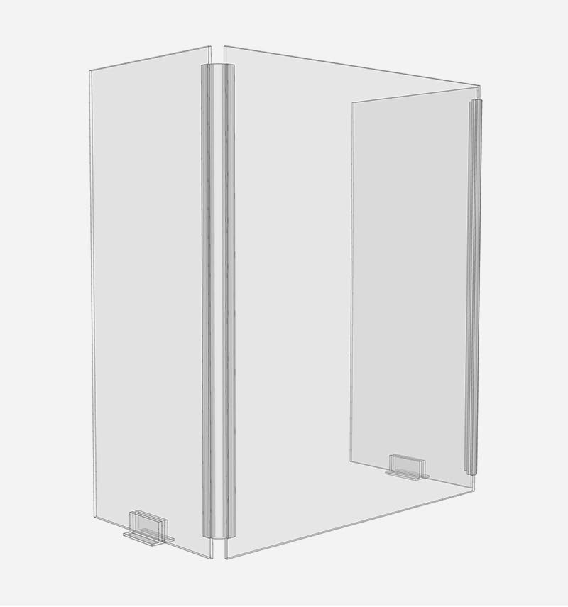 Foldable 3-Panel Economy Plexiglass Sneeze Guard with Full Length Sides ...