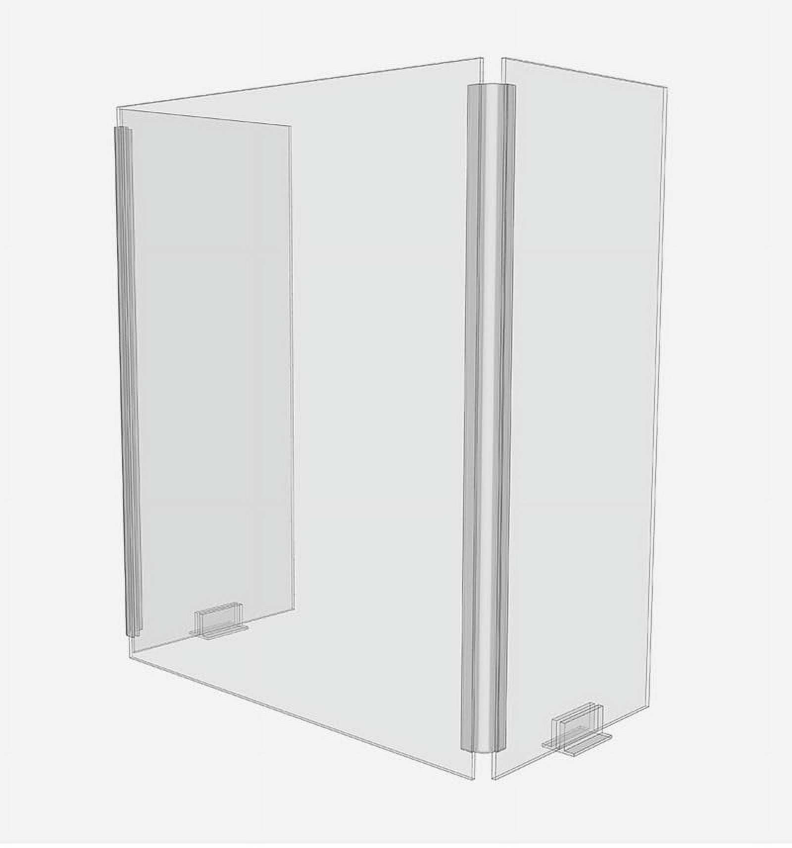Foldable 3-Panel Economy Plexiglass Sneeze Guard with Full Length Sides ...