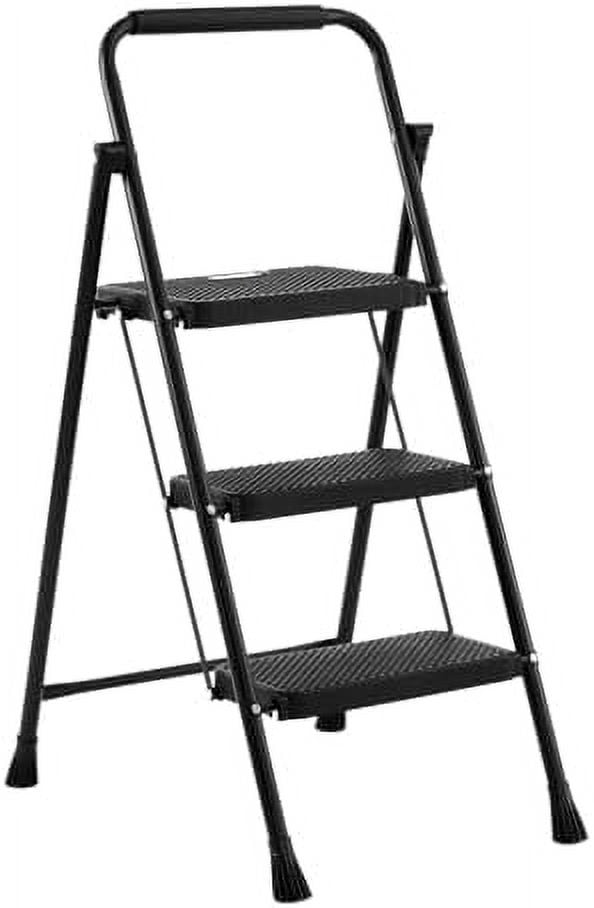 Foldable 3 Step Stool Ladder, 300 Lb Weight Limit Folding 3 Stepping ...