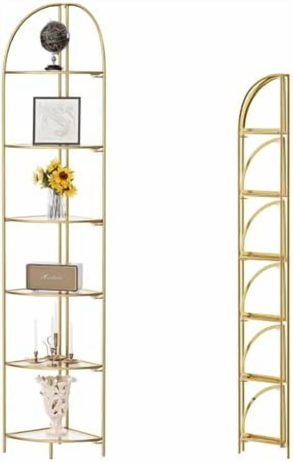 Foldable 3 Tier Corner Shelf, Metal Corner Plant Stand with White Frame ...