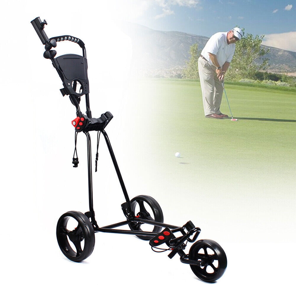 Foldable 3 Wheel Golf Pull Push Cart Trolley Golf Buggies Push-Pull ...
