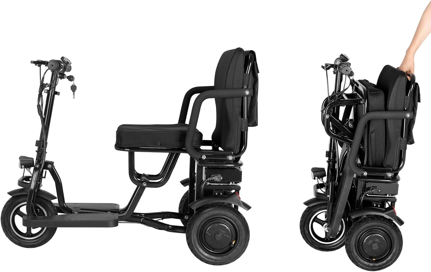 Foldable 3 Wheel Mobility Scooter w Lithium Battery for 300lbs, 700W ...